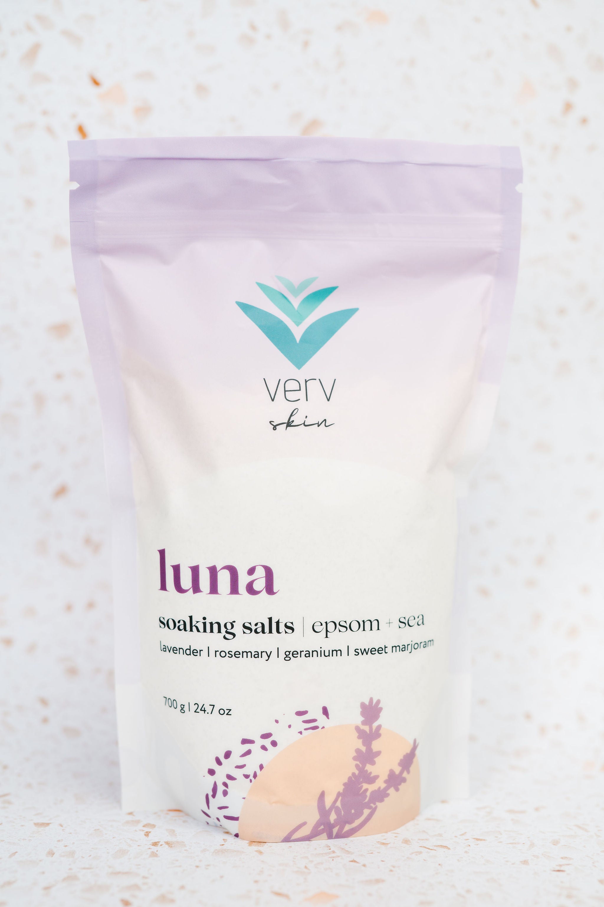 LUNA Soaking Salts | Lavender + Rosemary – Verv Skin